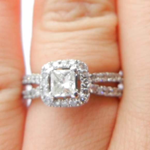 Jewelry | 1 Ct Princess Cut Diamond Engagement Ring 14k | Poshmark
